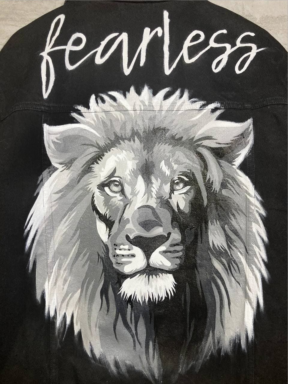 Hand Painted Denim Jacket Lion - Etsy