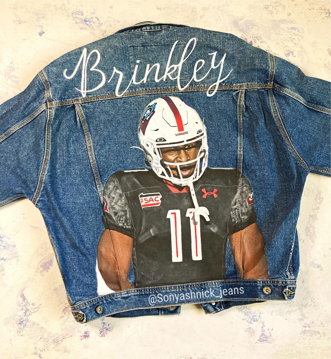 Sports Denim Jacket, Football Wife Jacket, Custom Football Jacket ...