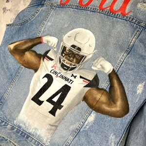 Football Jean Jacket Painted - Etsy