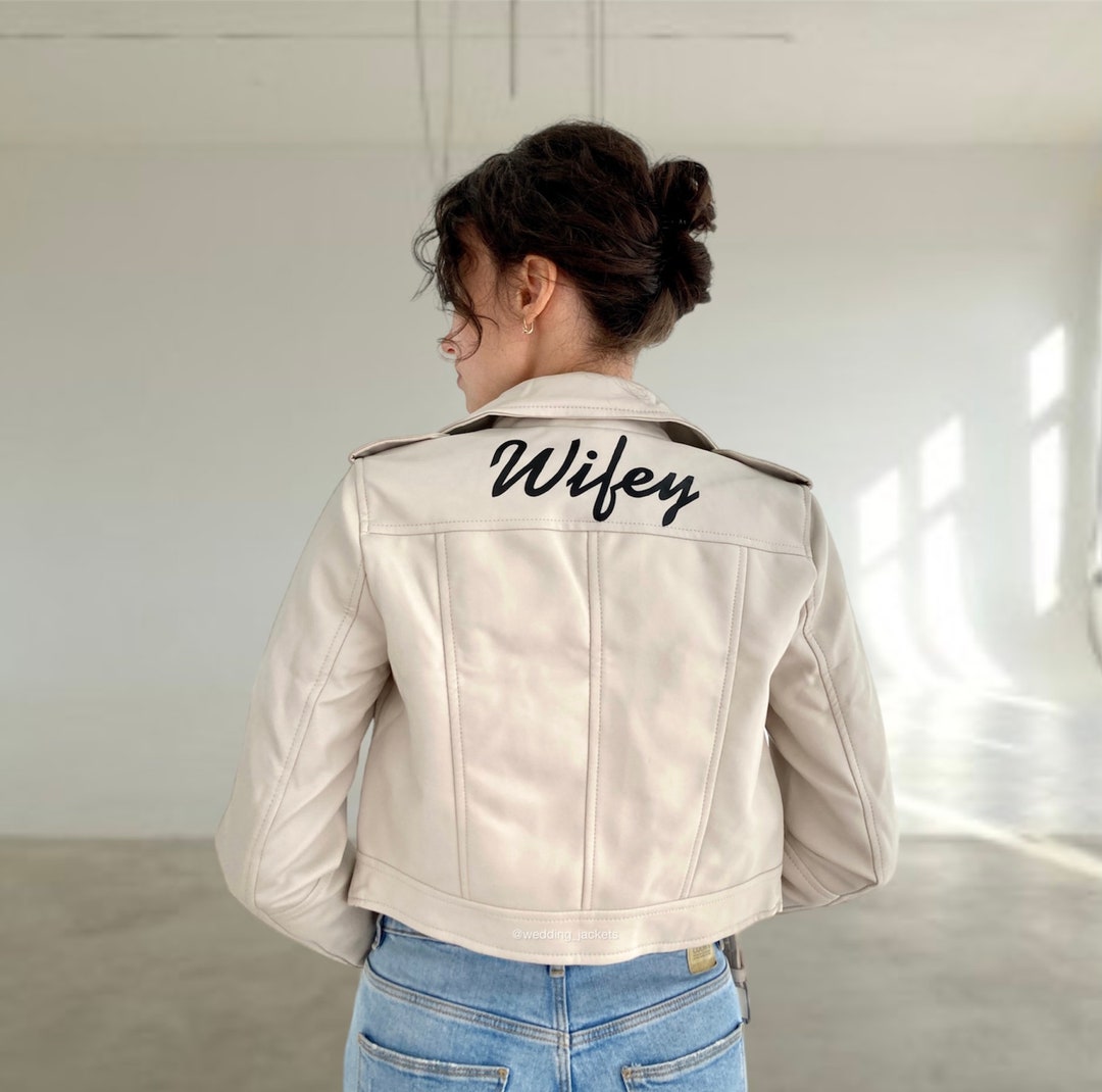 White Wedding Jacket, Bride Leather Jacket - Etsy