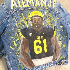 Football Jean Jacket - Etsy
