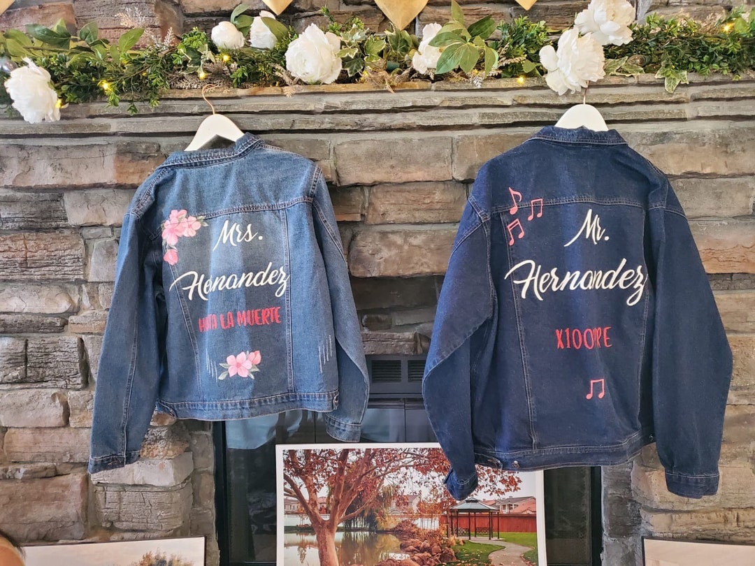 Wedding Denim Jacket Couple Wedding Jackets Groom and Bride - Etsy