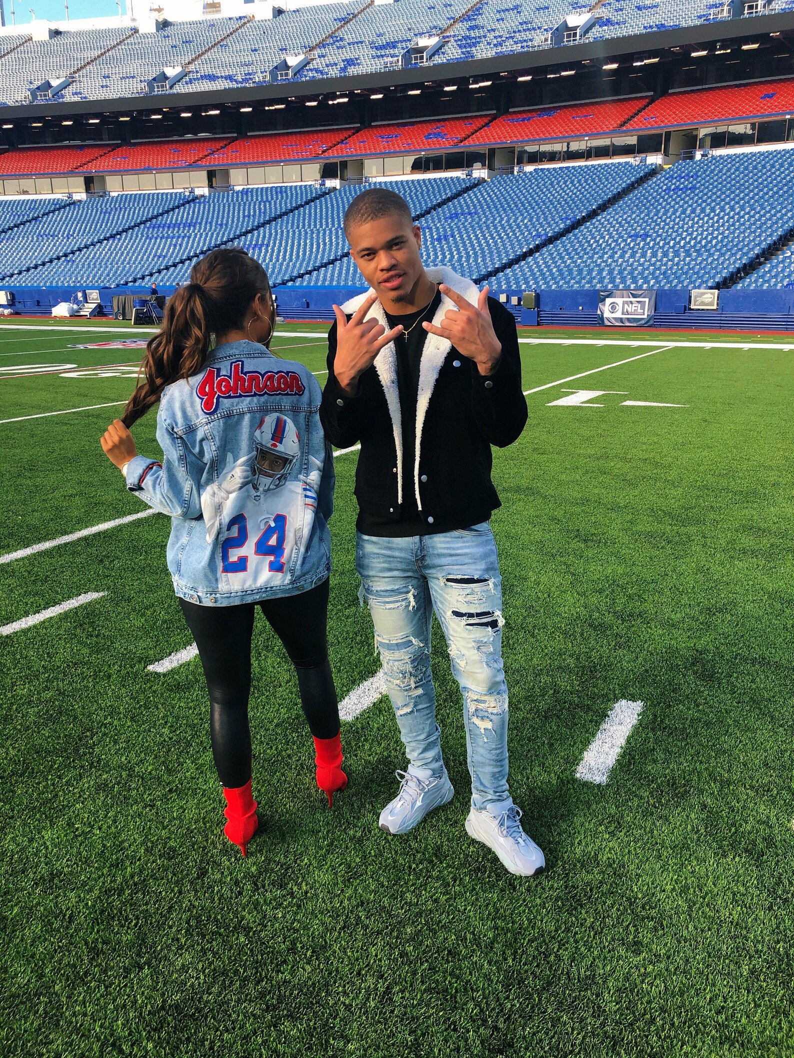 Custom Painted Denim Jacket Football Player | Etsy