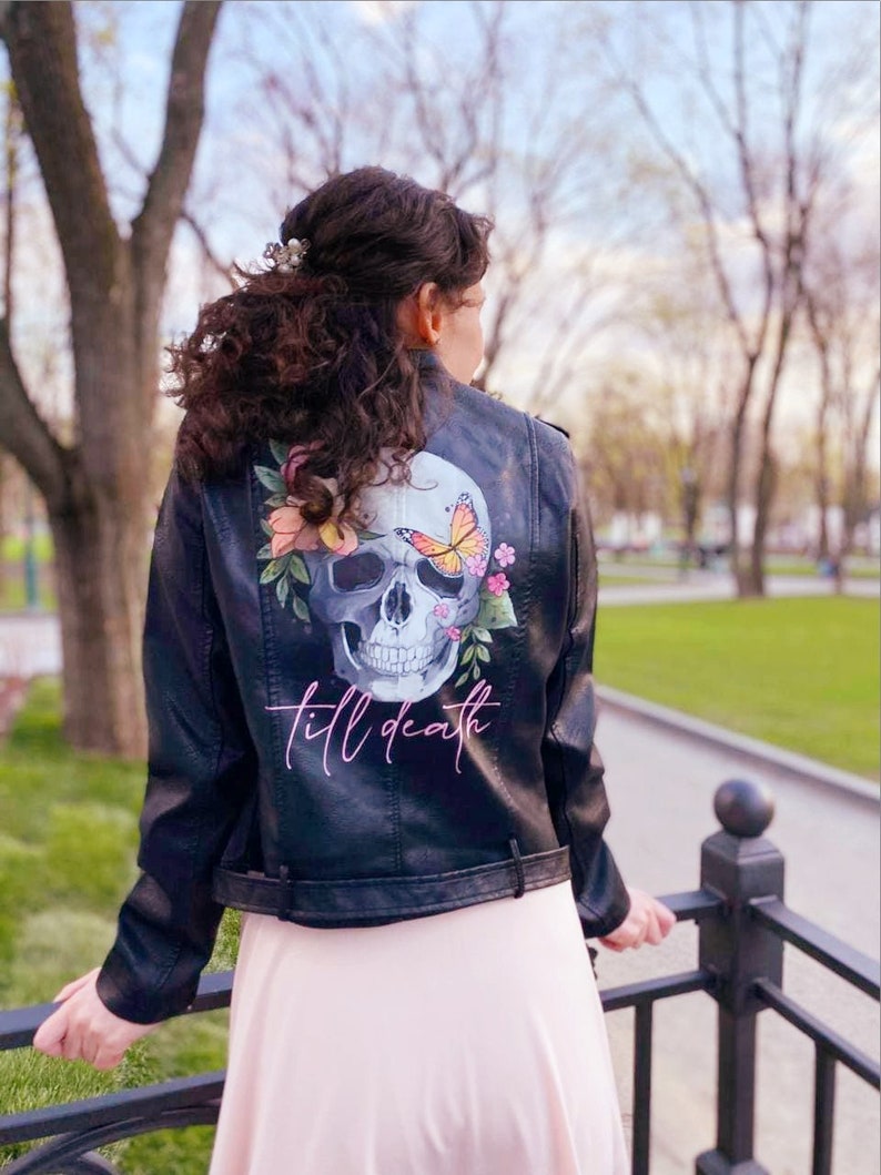 Bride Skull Leather Jacket, Till Death Jacket, Till Death Skull Jacket ...