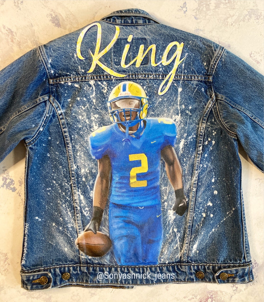 Football Girlfriend Denim Jacket, Sports Jean Jacket - Etsy