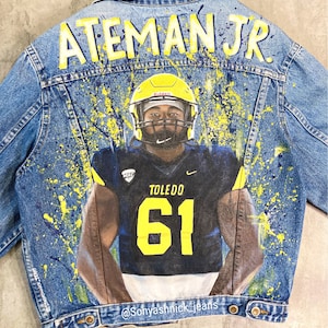 Football Jean Jacket - Etsy