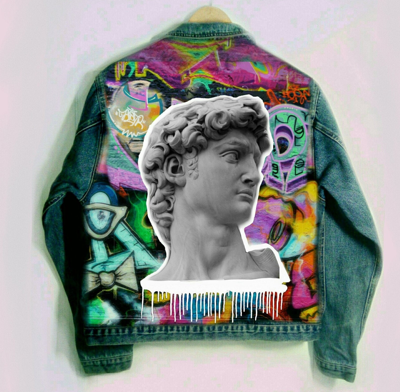 Hand painted denim jacket | Etsy