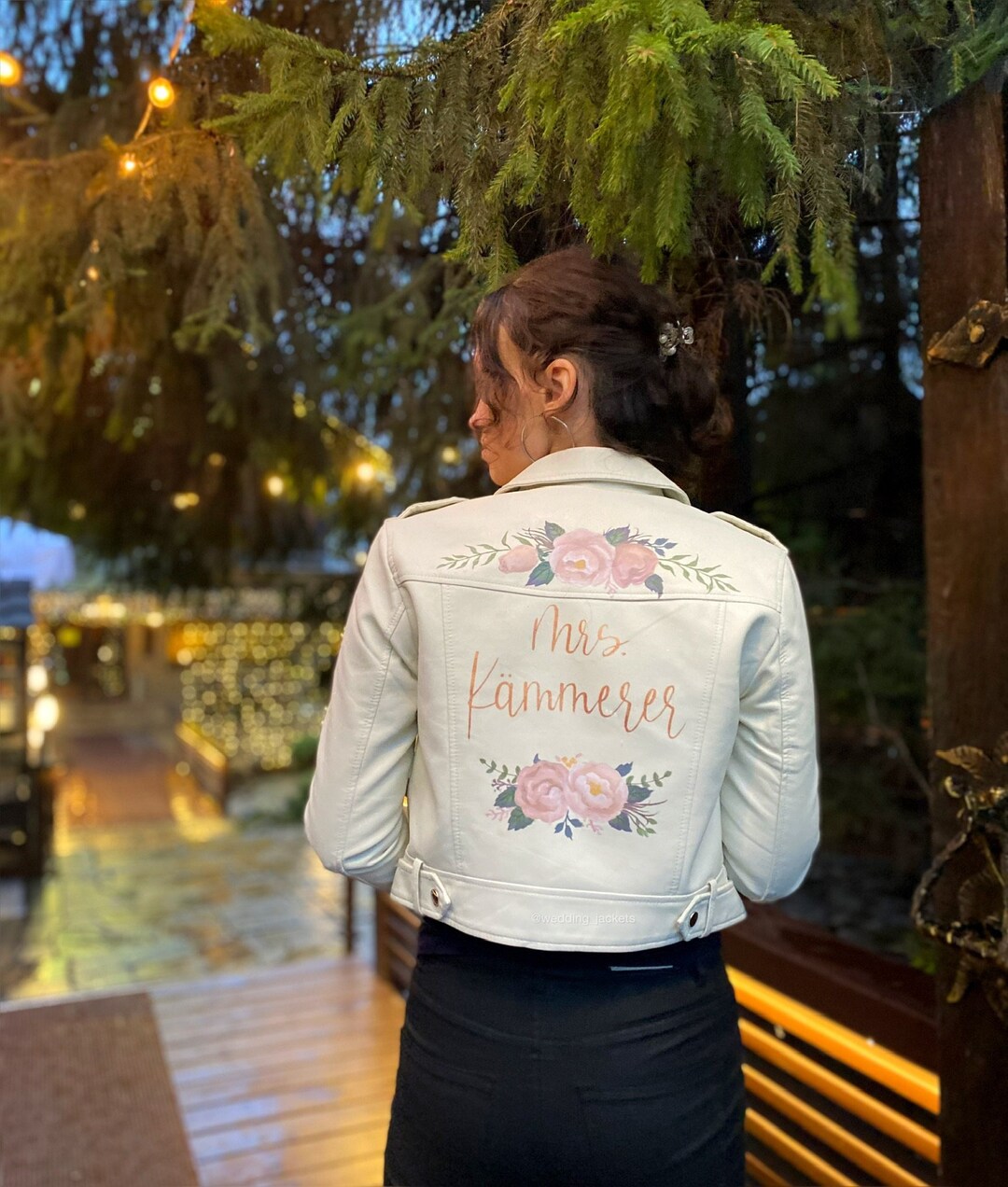 Personalized Jacket, Bride Leather Jacket, White Wedding Jacket for ...