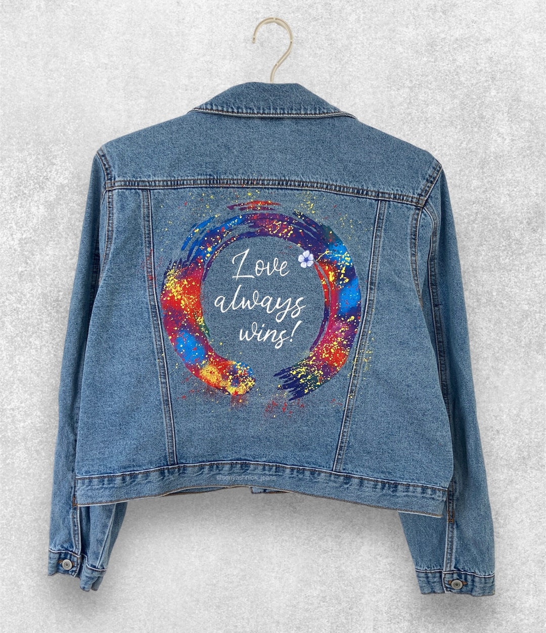 Bride Jean Jacket, Personalized Jacket, Painted Denim Jacket, Custom ...