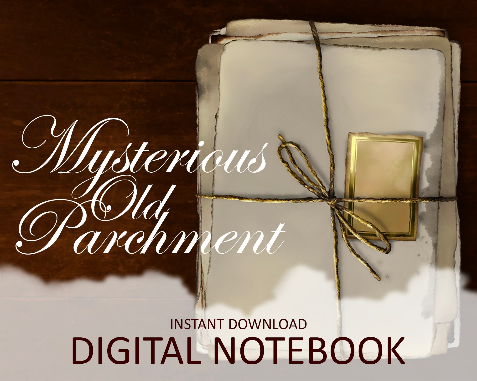Old Parchment Fantasy Writing Desk Digital Notepaper | iPad Notebook ...