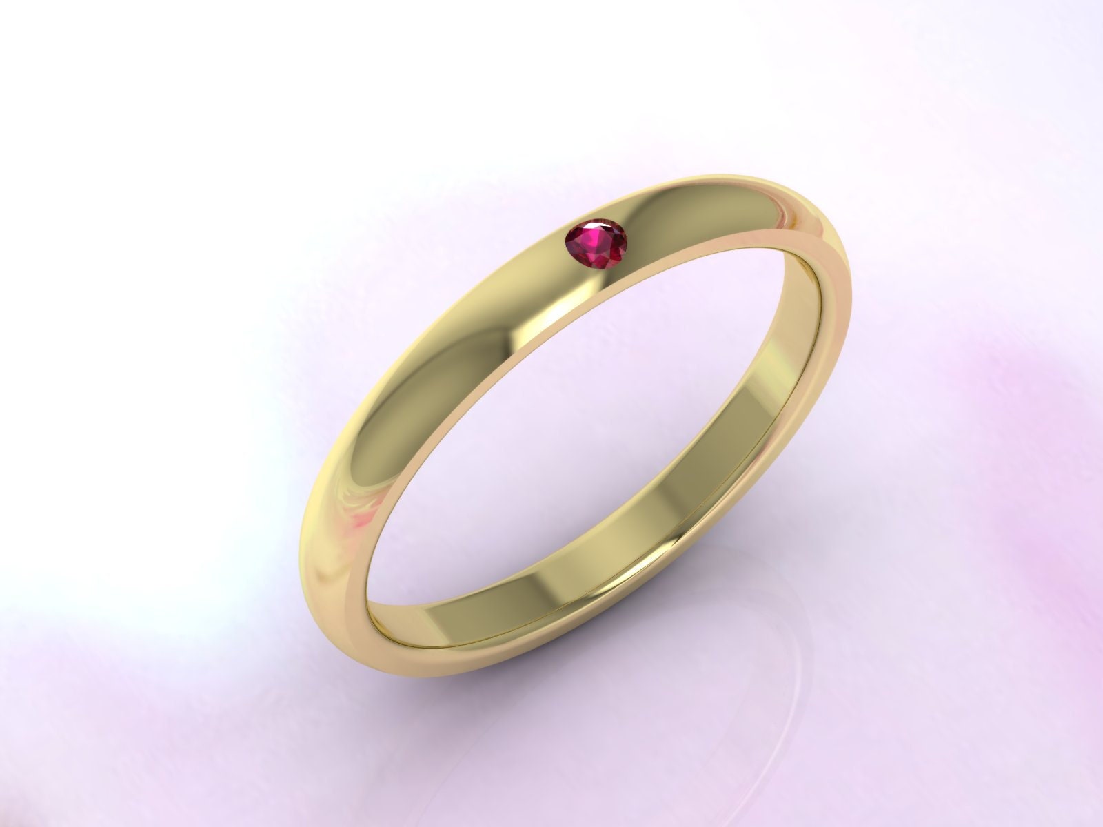 Ruby Wedding Band. Gold Wedding Ring. Dainty Ruby Ring. - Etsy