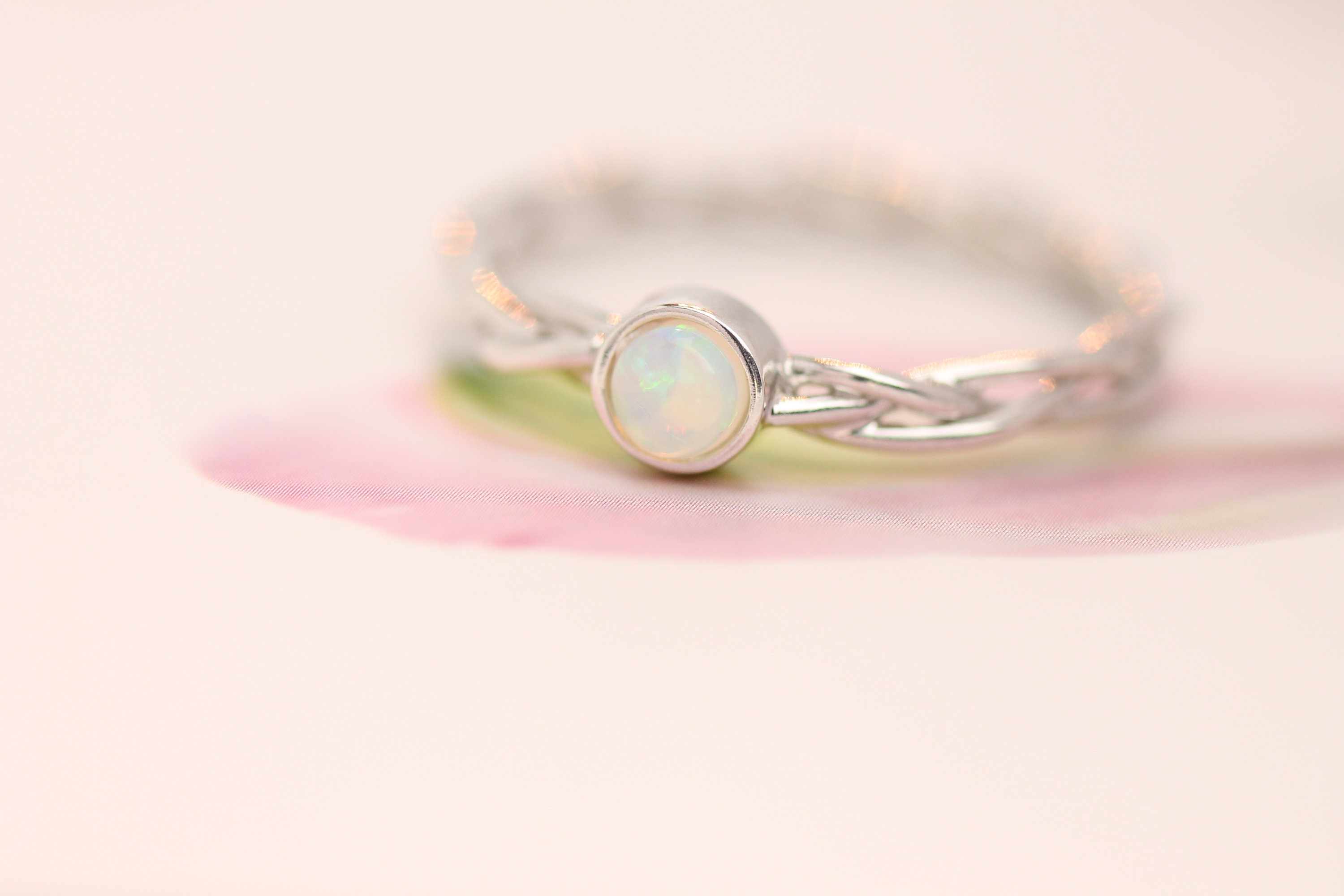 Opal Ring. Opal Engagement Ring. Opal Twist Ring. Available in 9K, 14K ...