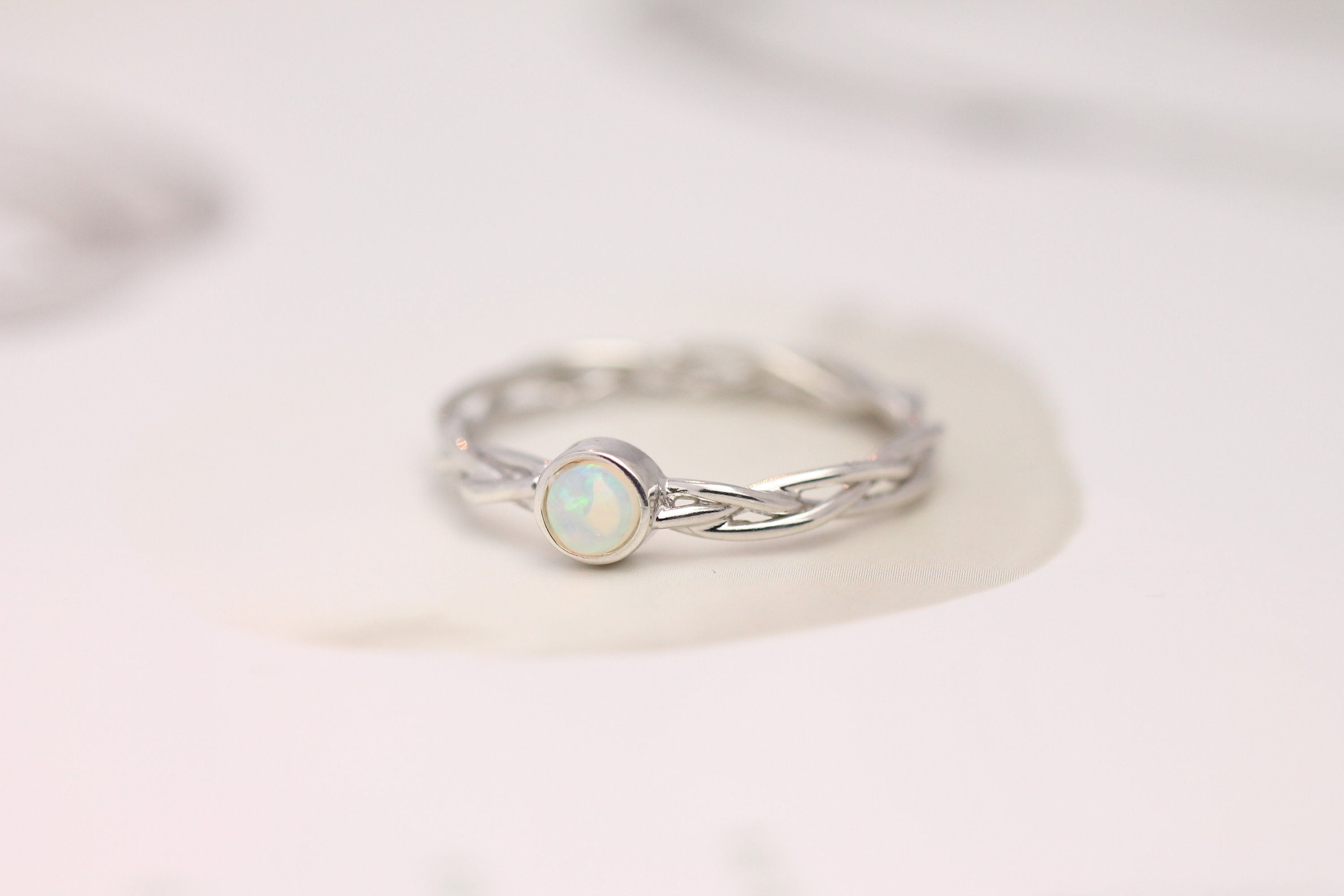 Opal Ring. Opal Engagement Ring. Opal Twist Ring. Available in 9K, 14K ...
