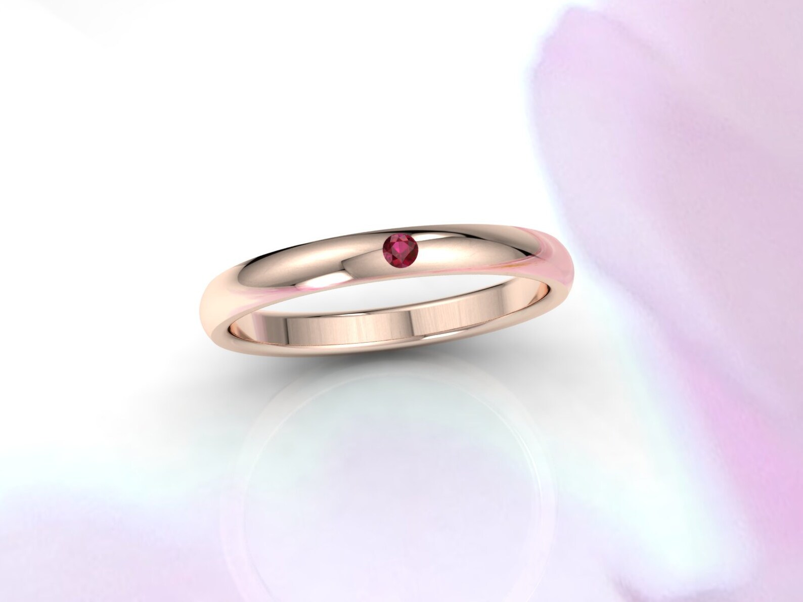 Ruby Wedding Band. Gold Wedding Ring. Dainty Ruby Ring. - Etsy