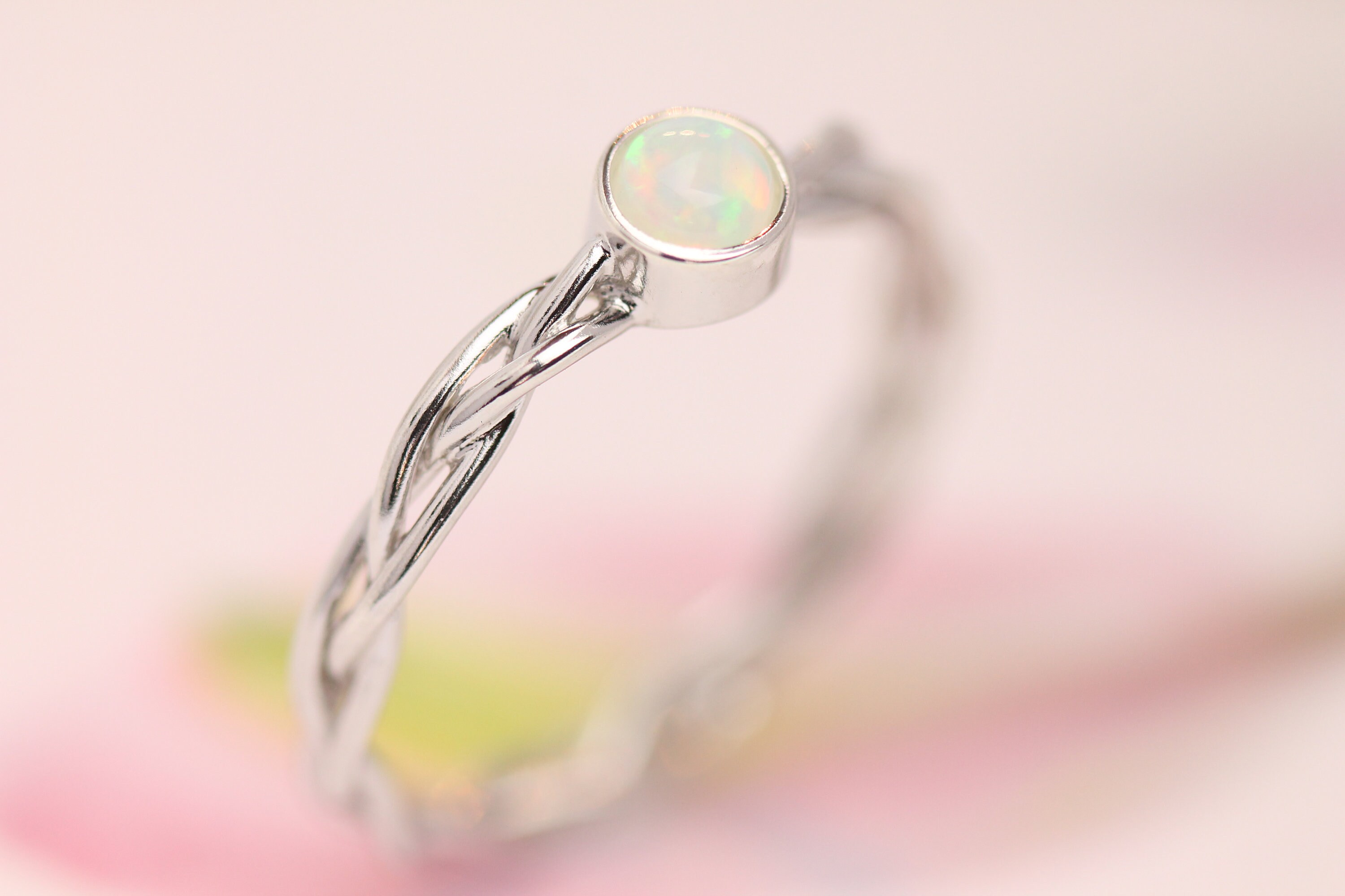 Opal ring. Opal engagement ring. Opal twist ring. Available in | Etsy