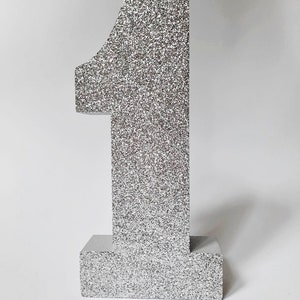 Number 1 Photo Prop, First Birthday, Number One, Silver Glitter Number ...