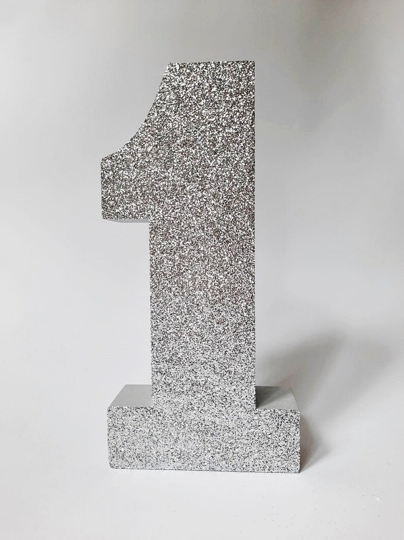 Number 1 Photo Prop First Birthday Number One Silver - Etsy