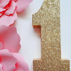 Number 1 Photo Prop, First Birthday, Number One, Gold Glitter Number ...