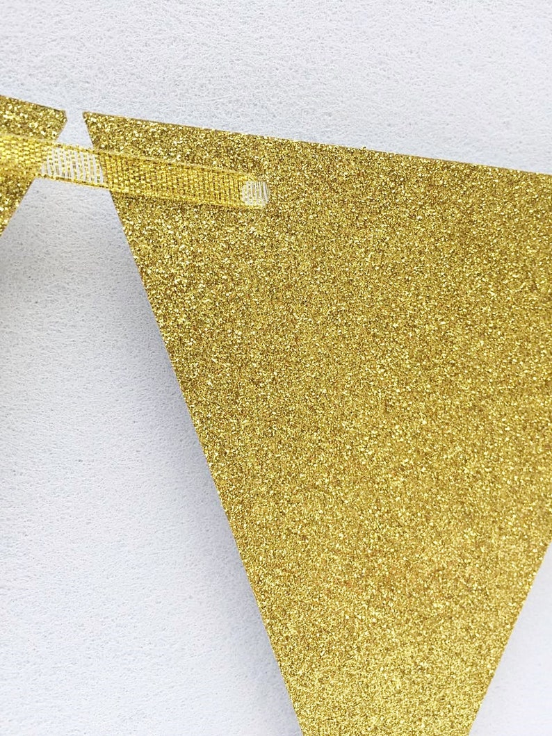 Gold Triangle Bunting Gold Pennant Party Banner Gold Glitter - Etsy