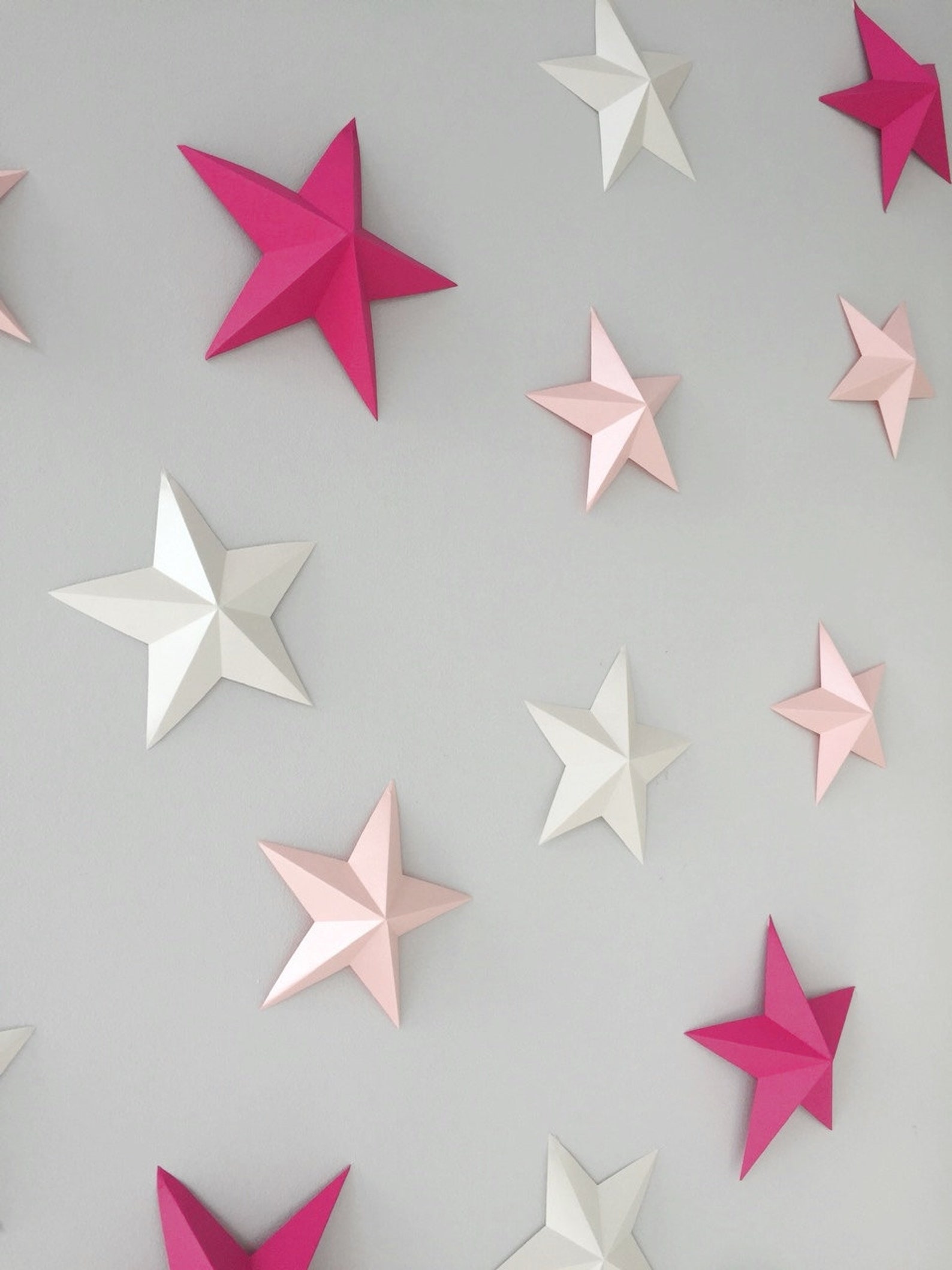 Twinkle Twinkle Little Star 3d Paper Stars Light Pink White | Etsy