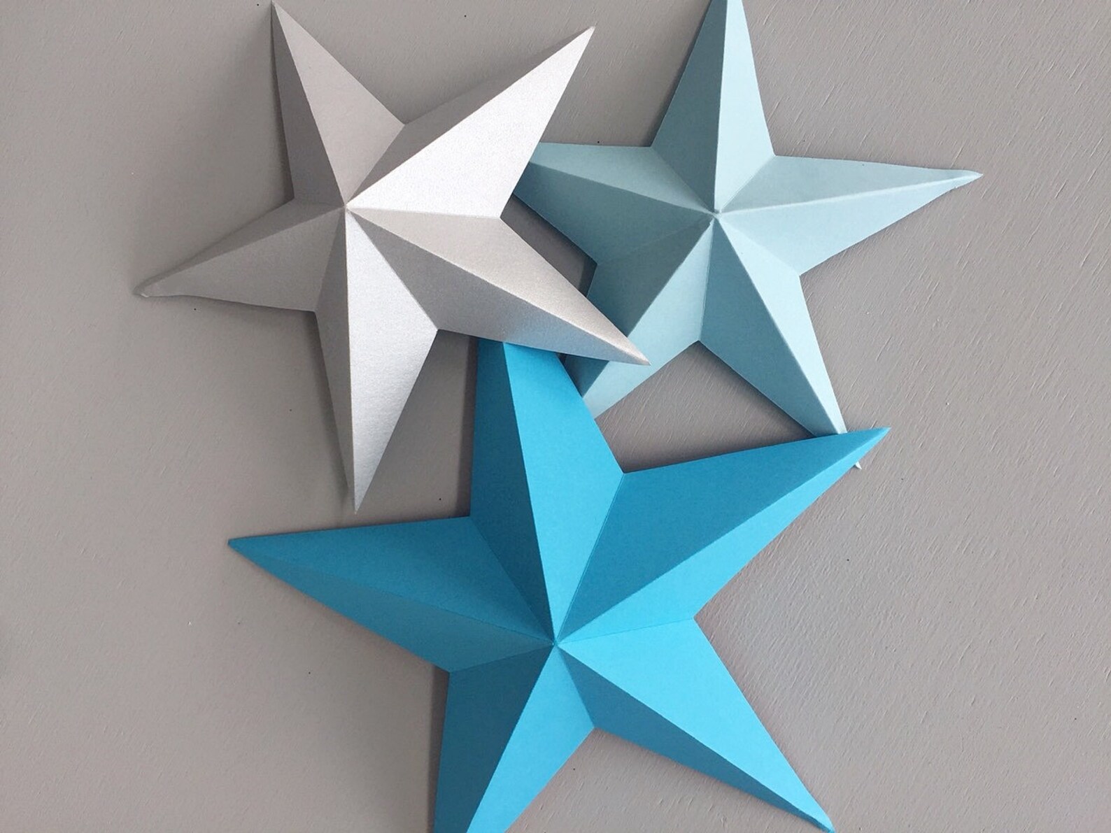 Twinkle Twinkle Little Star 3d Paper Stars Blue Silver | Etsy