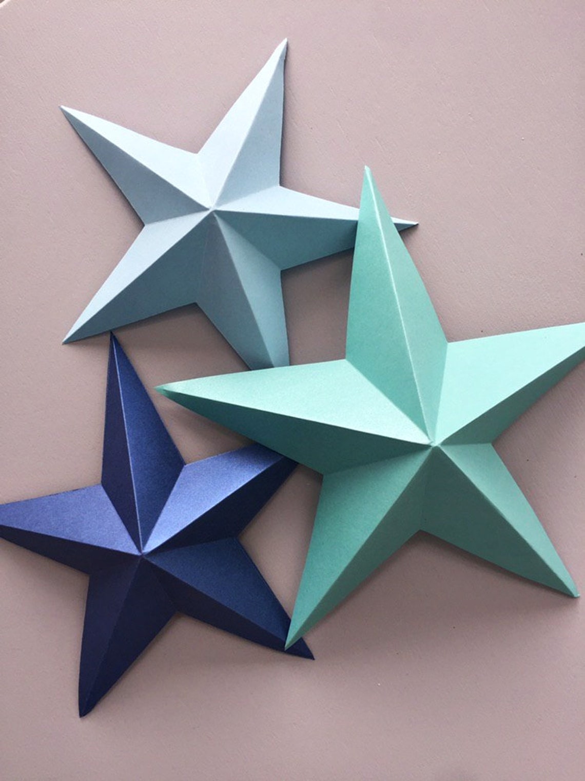 Stars wall decor Twinkle little star 3d paper Stars Green | Etsy