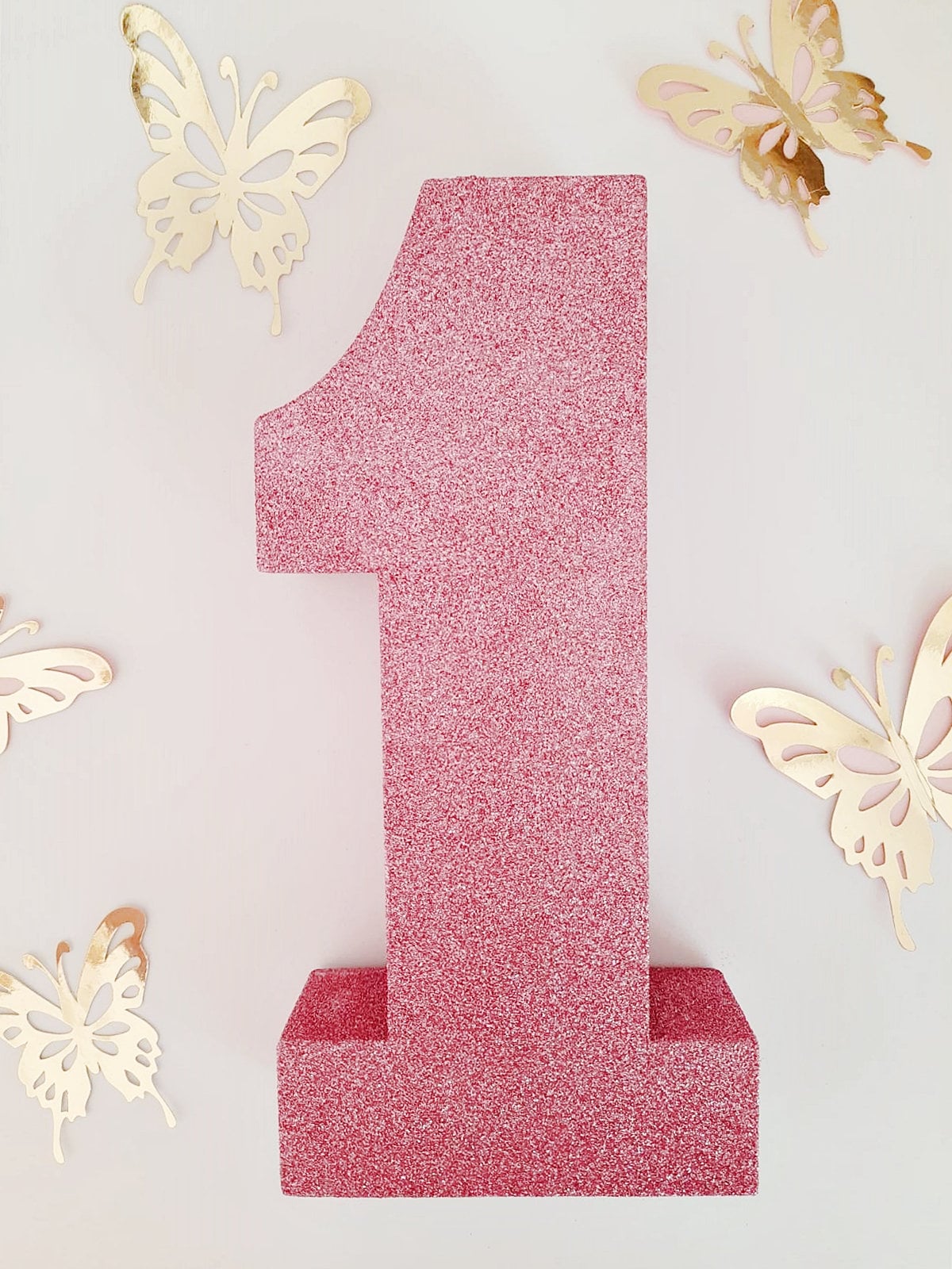 First Birthday Pink Decor Selfstanding Number One Pink - Etsy