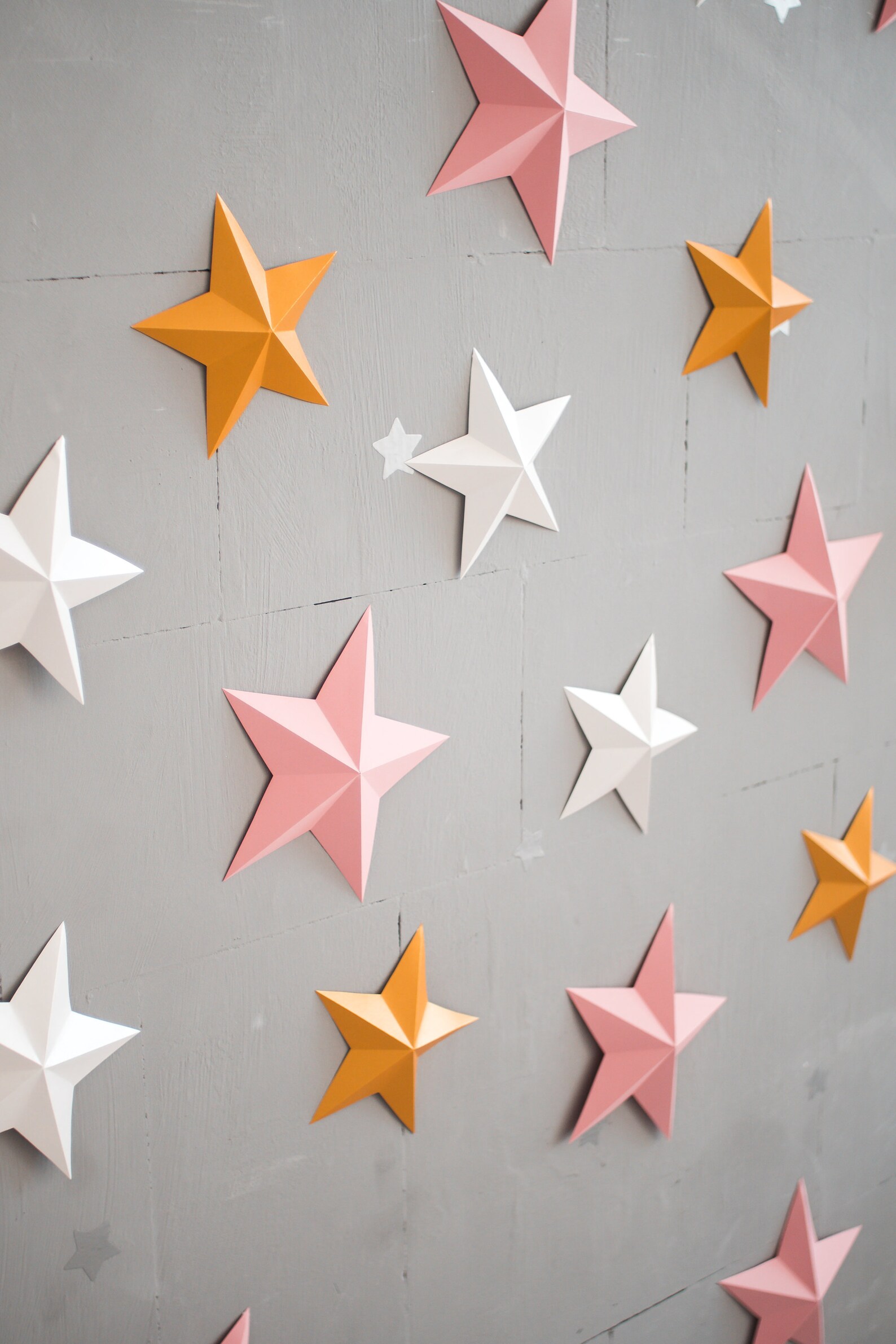 Twinkle Twinkle Little Star 3d Paper Stars Pink Gold Wall | Etsy