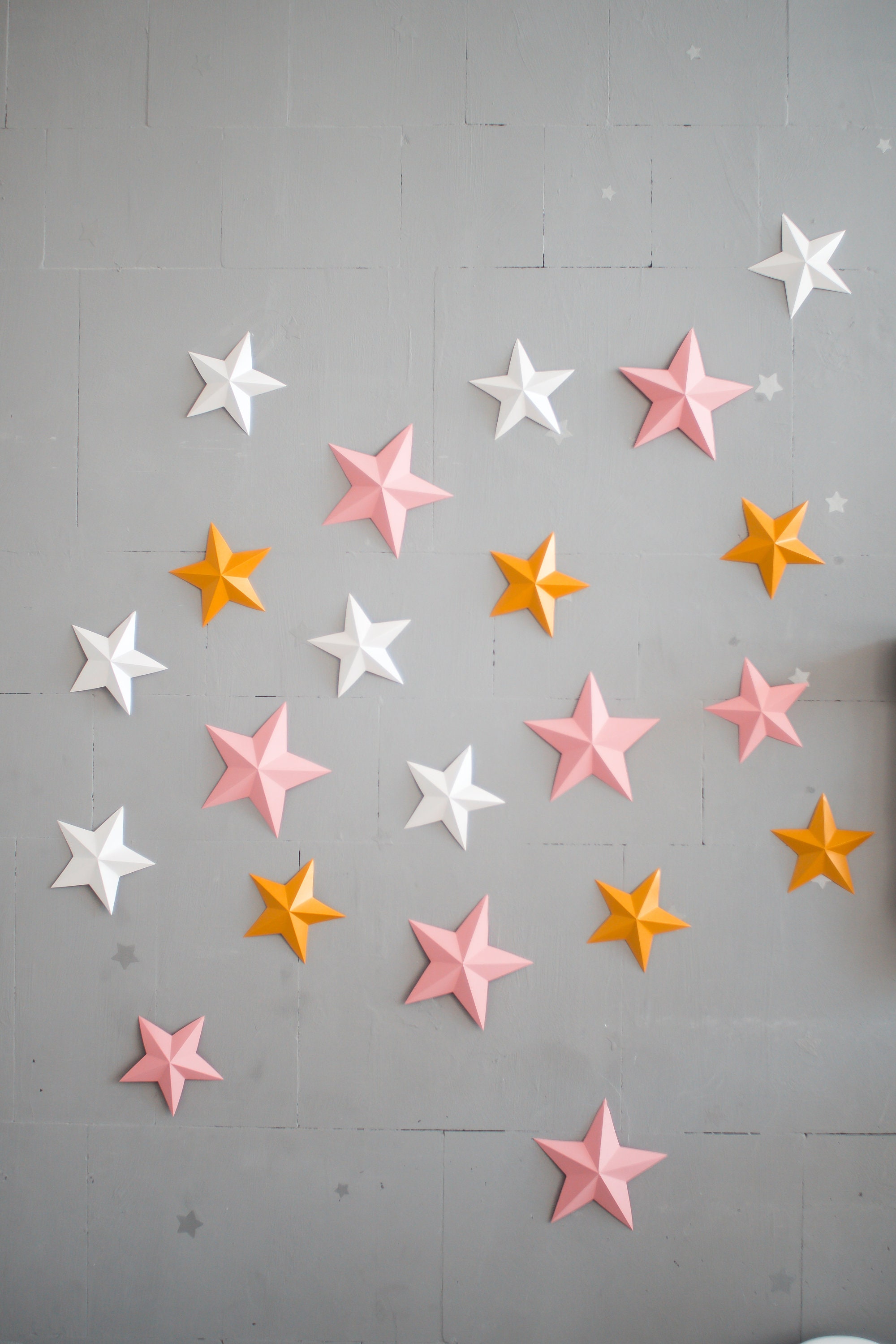 Twinkle Twinkle Little Star 3d Paper Stars Pink Gold Wall | Etsy