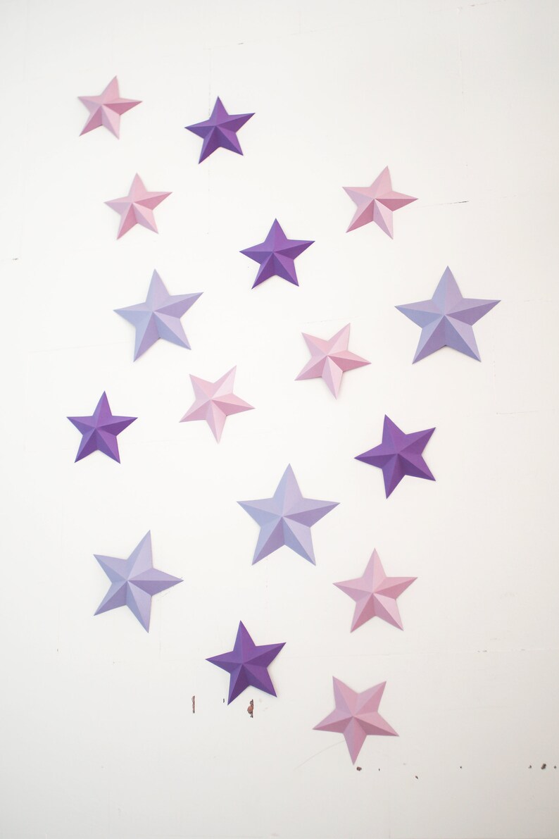 Twinkle twinkle little star 3d paper Stars Purple Lavender | Etsy