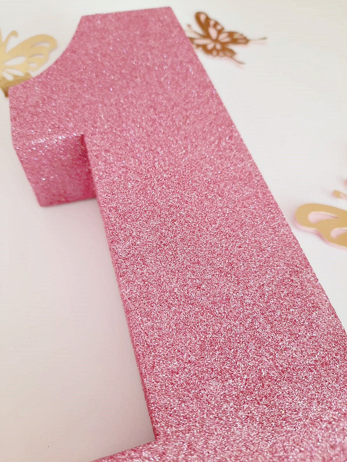 First Birthday pink decor Selfstanding Number One Pink | Etsy