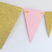 Paper Pink Gold Bunting Triangle Penant Party Banner Pink - Etsy