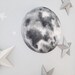 Full Moon Wall Decor 3d Paper Silver Glitter Stars and Moon - Etsy