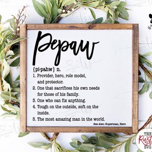 Pepaw Definition Sign, Printable Pepaw Sign, Pepaw Svg, Pepaw ...
