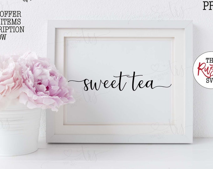 Chalkboard Sign Art Print Sweet Tea Recipe Print Kitchen Decor ...