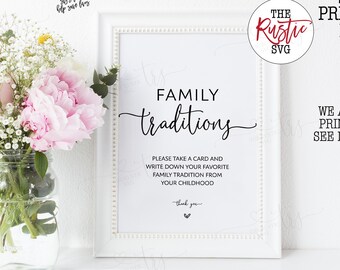 Family Traditions Baby Shower Sign - Etsy
