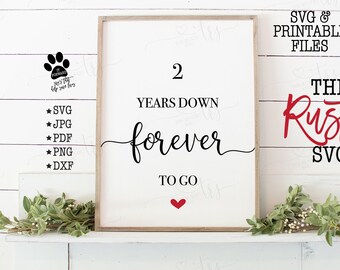 2 Year Anniversary Svg | Etsy