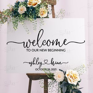 Printable Wedding Welcome Sign Welcome to Our New Beginning - Etsy