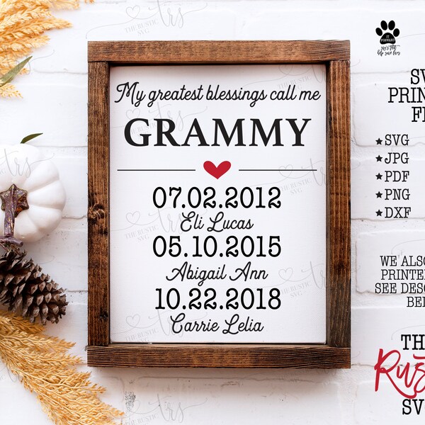 My Greatest Blessings Call Me Grammy Svg - Etsy