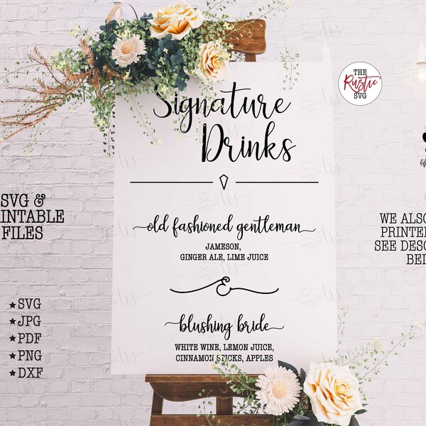 Signature Drink Sign - Etsy