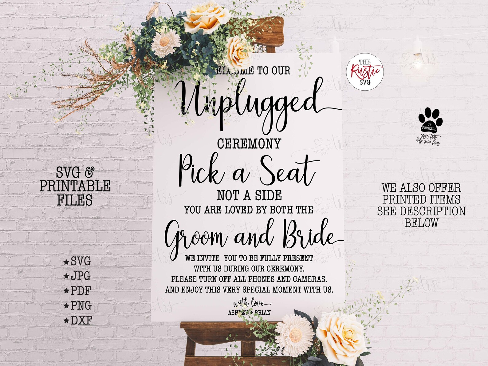 Unplugged Ceremony Sign Printable Unplugged Ceremony Sign - Etsy