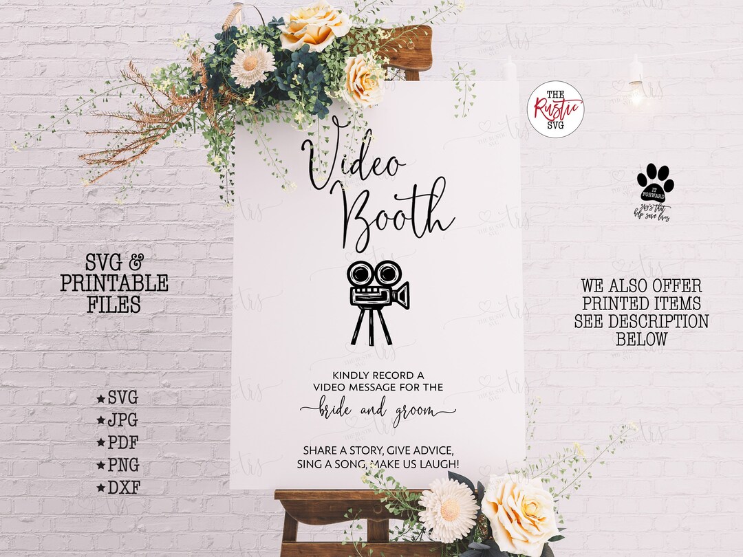 Video Booth Svg, Wedding Video Booth Sign, Wedding Video Booth ...