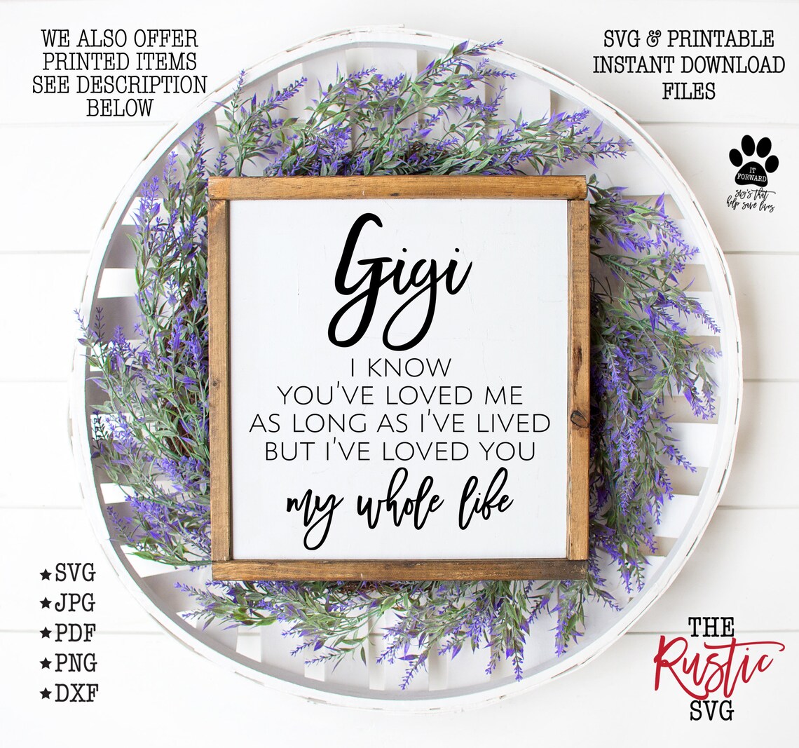 Gigi Sign Gigi I Know You've Loved Me Mother's Day | Etsy