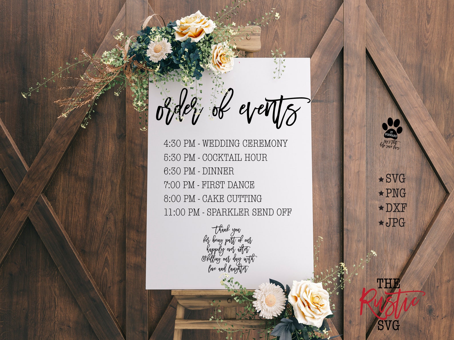 Printable Wedding Sign Order of Events Wedding Sign - Etsy