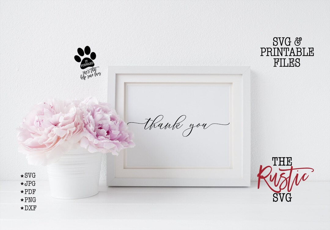 Thank You Thank You Printable Sign Thank You Sign Wedding - Etsy