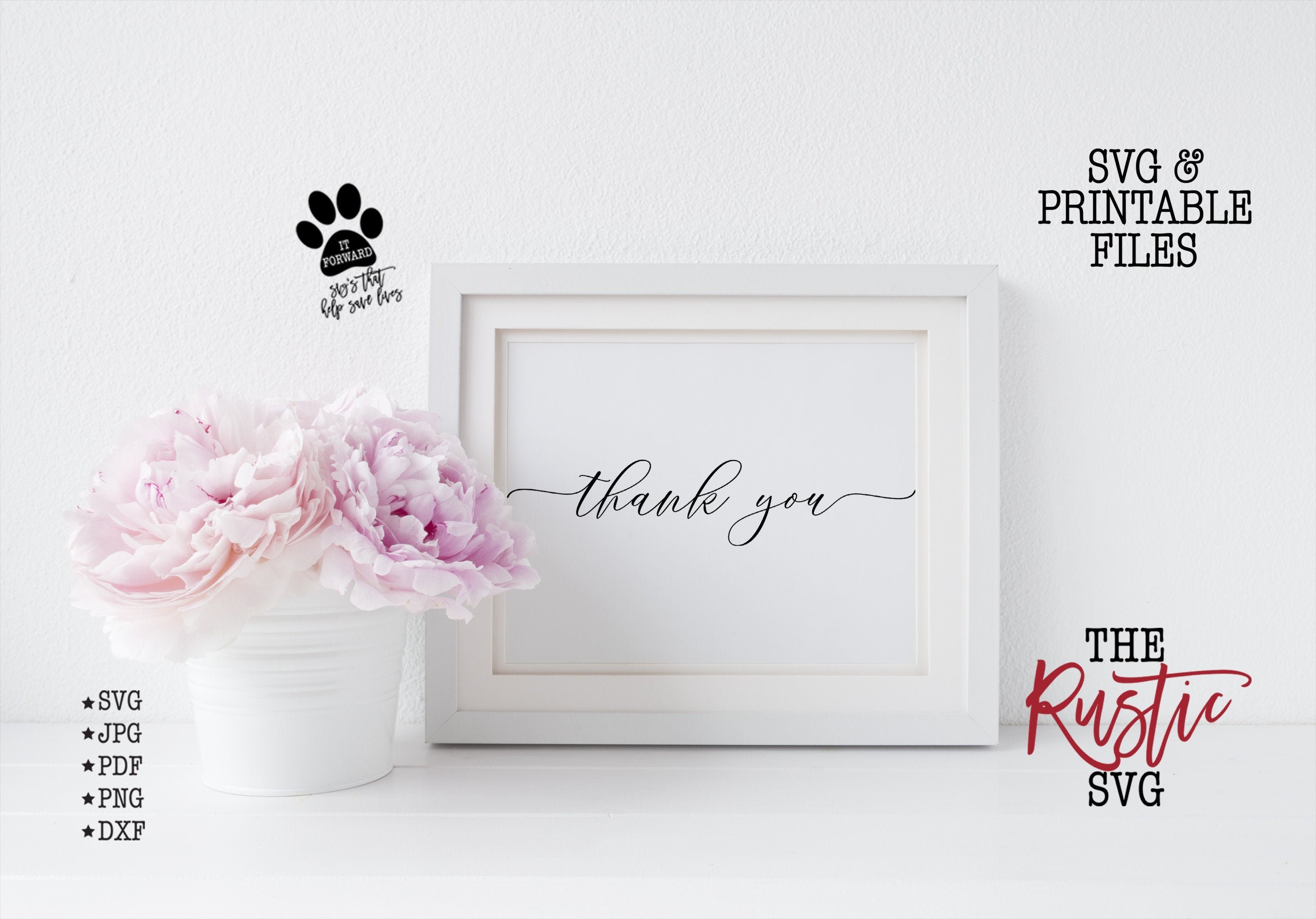 Thank You Thank You Printable Sign Thank You Sign Wedding | Etsy