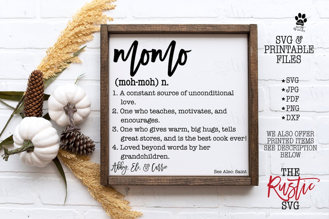 Momo Definition, Momo Svg, Mother's Day Gift, Momo Wood Sign, Kids ...