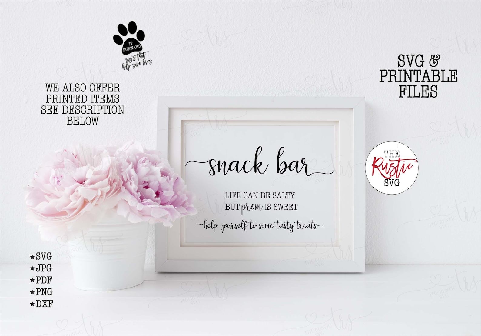 Snack Bar Sign Printable Snack Bar Sign Prom Snack Bar Sign - Etsy