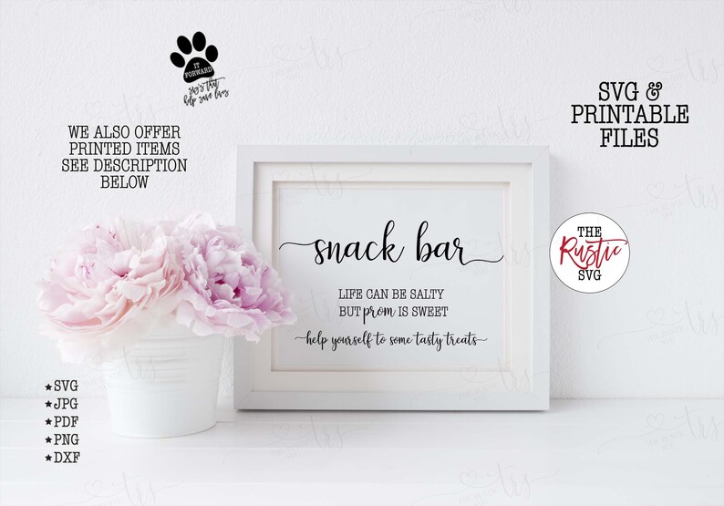 Snack Bar Sign Printable Snack Bar Sign Prom Snack Bar Sign - Etsy