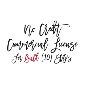 No Credit Commercial License Bulk Commercial License Bulk No - Etsy